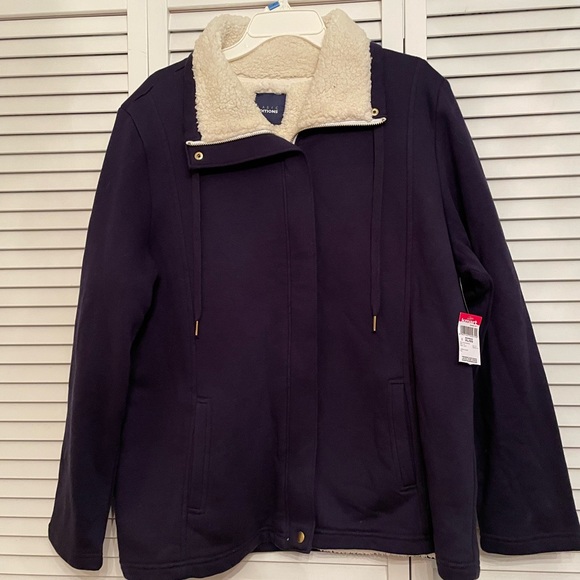 Jackets & Coats | New Basic Editions Xl Navy Sherpa Jacket | Poshmark